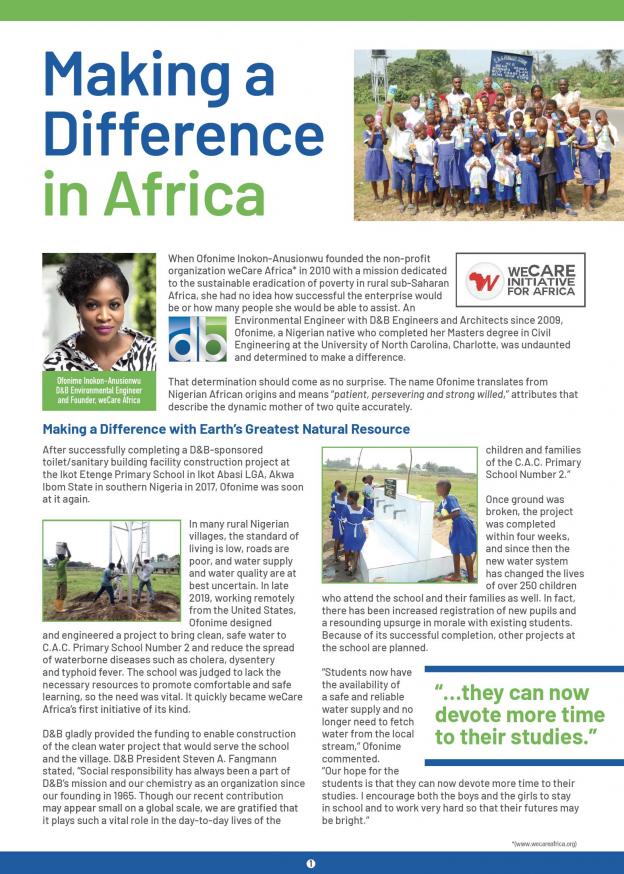 Making A Difference In Africa | D&B Engineers and Architects